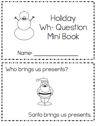 Holiday Wh- Question Mini Pack | Teaching Resources
