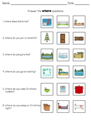 Holiday Wh- Question Mini Pack | Teaching Resources