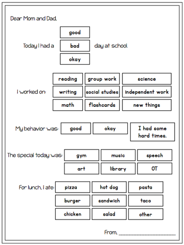 Home School Communication Packet | Teaching Resources