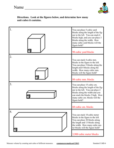 Volume and Unit Cubes - 5.MD.4 | Teaching Resources