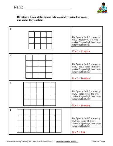 Volume and Unit Cubes - 5.MD.4 | Teaching Resources