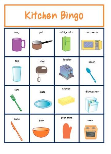 Kitchen Bingo | Teaching Resources