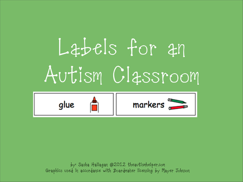 Labels for an Autism Classroom | Teaching Resources