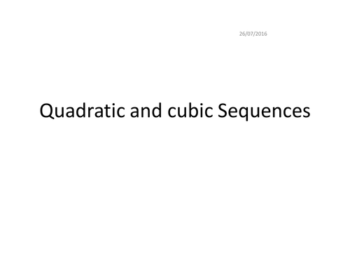 Finding the nth term of quadratic and cubic sequences using the ...