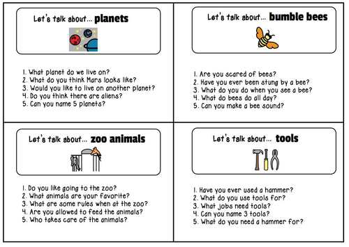Let's Talk About... {Visual Conversation Starters for Special Education ...
