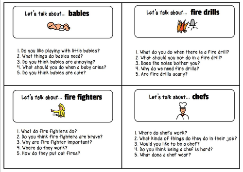 Let's Talk About... {Visual Conversation Starters for Special Education ...