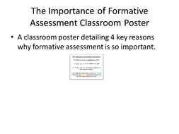 The Importance of Formative Assessment Classroom Poster | Teaching ...