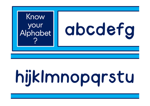ALPHABET FLASHCARDS POSTERS WORKSHEETS LETTERS ABC BOYS BLUE ENGLISH ...