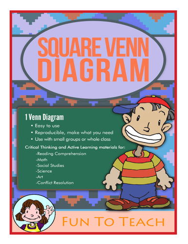 2 Square Venn Diagram - Graphic Organizer and Lesson Plan | Teaching ...