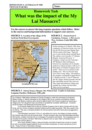 What was the impact of the My Lai Massacre? | Teaching Resources