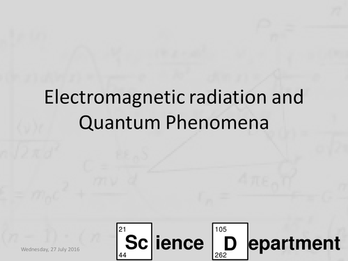 AQA A-Level Physics Chapter 3 Quantum Phenomena | Teaching Resources