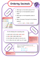 Ordering Decimals - Differentiated Mastery Worksheets | Teaching Resources