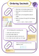 Ordering Decimals - Differentiated Mastery Worksheets | Teaching Resources