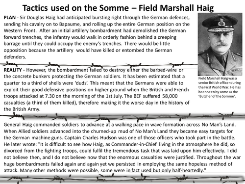 Battle of the Somme - Learning curve or slaughter? | Teaching Resources