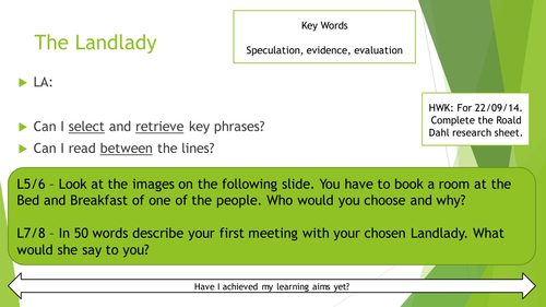 The Landlady Unit | Teaching Resources
