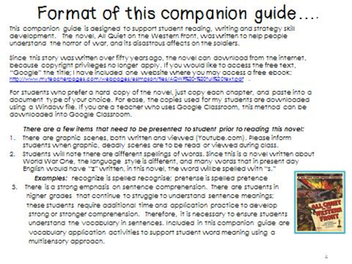 Study Companion: All Quiet on the Western Front | Teaching Resources