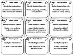 Parts of Speech Task Cards | Teaching Resources