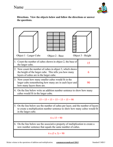 Solve Problems Involving Volume - 5.MD.5 | Teaching Resources
