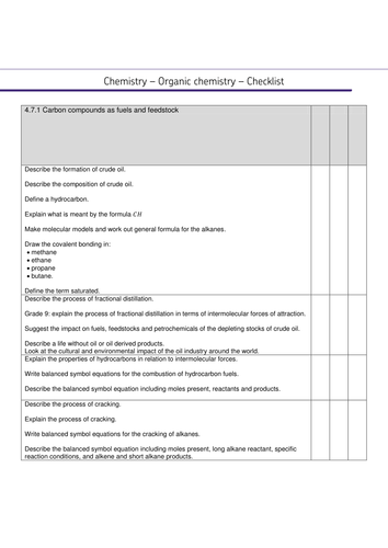 AQA GCSE CHEMISTRY CHECKLISTS 2016 ONWARDS | Teaching Resources AQA GCSE CHEMISTRY CHECKLISTS 2016 ONWARDS | Teaching Resources