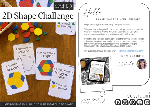 2D Shape Pattern Block STEM Challenge Cards | Teaching Resources
