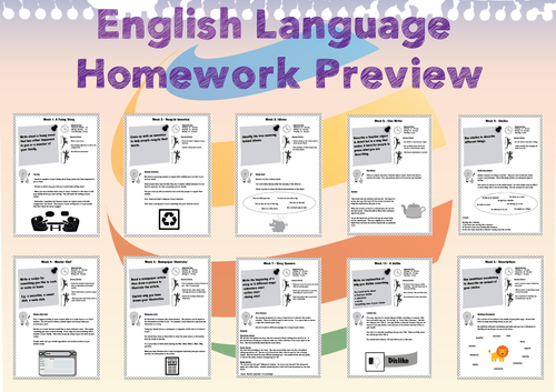 English Literacy Homework - 13 Weeks - for years 5 - 6 | Teaching Resources