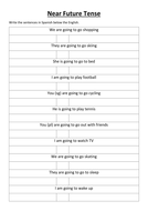 Near Future Tense (ir a + infinitive) | Teaching Resources