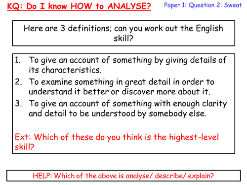 English Language Analysis 1-9 lesson- Rated Outstanding | Teaching ...