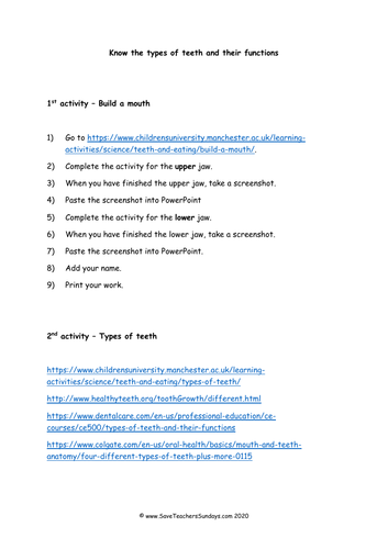 Types of Teeth KS2 Lesson Plan, PowerPoint and Worksheet | Teaching ...