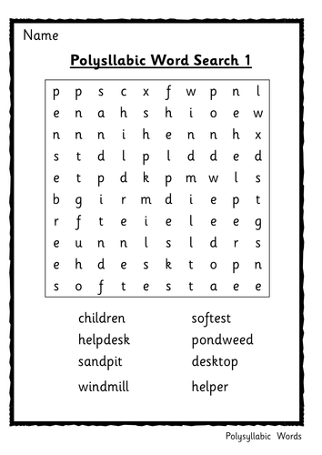 Phonics - Letters and Sounds, Phase 4 Polysyllabic Words, pack 3 ...