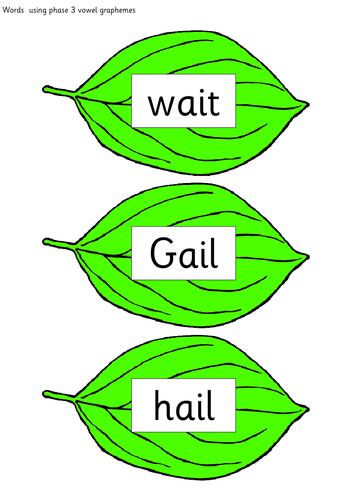 Phonics - Letters and Sounds, Phase 3 Vowel Graphemes ai, ee, igh, oa ...