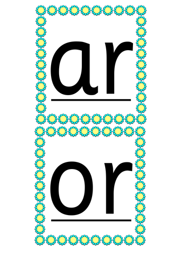 Phonics - Letters and Sounds, Phase 3 Vowel Graphemes ar, or, ur, ow ...