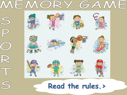 Memory Game Sport | Teaching Resources