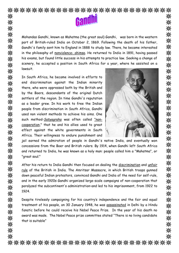 Who was Gandhi & how did he inspire others? | Teaching Resources