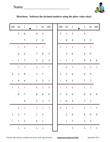 Add, Subtract, Multiply, Divide Decimals - 6.NS.3 | Teaching Resources