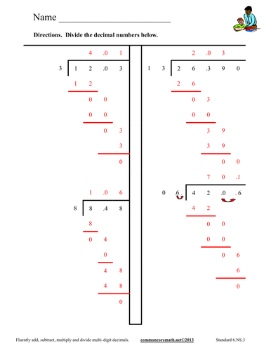 Add, Subtract, Multiply, Divide Decimals - 6.NS.3 | Teaching Resources