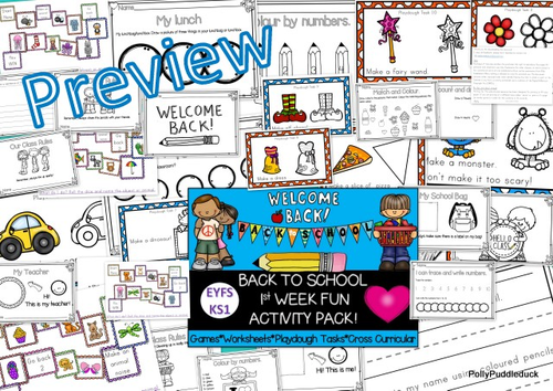 Back to School 1st Week Fun Activity Pack for EYFS/KS1 | Teaching Resources