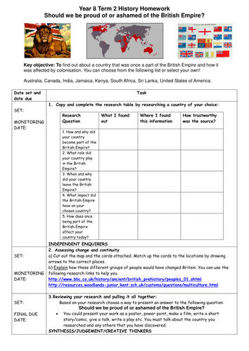 History Homework Project for KS3 double pack by maxblackburn - Teaching ...