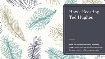 Hawk Roosting Ted Hughes | Teaching Resources
