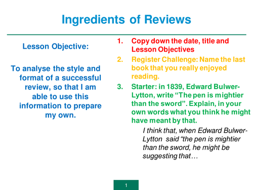 Writing a Book Review - 3 complete lessons that deconstruct reviews and ...