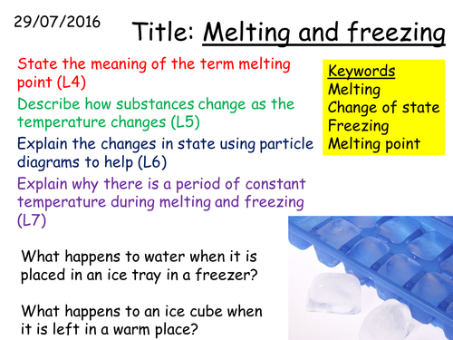 C1 1.3 Melting and freezing | Teaching Resources