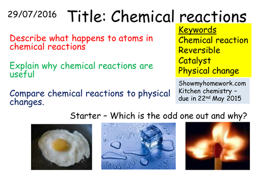 C1 3.1 Chemical reactions | Teaching Resources