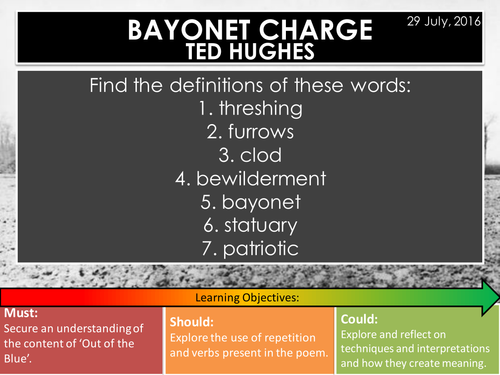 Bayonet Charge - Ted Hughes | Teaching Resources