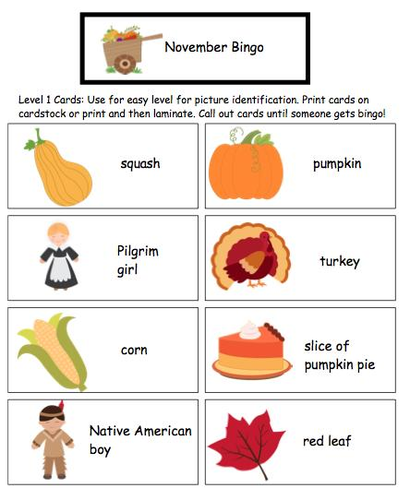 November Bingo Game! | Teaching Resources