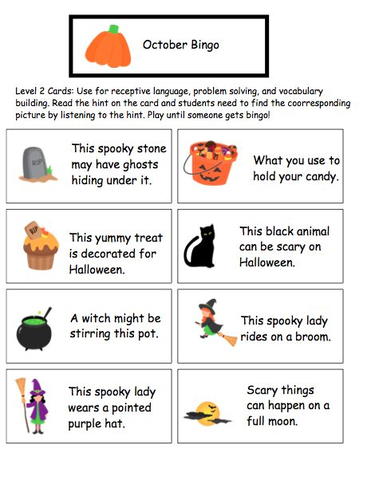 October Bingo Game! | Teaching Resources
