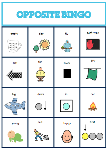 Opposite Bingo | Teaching Resources