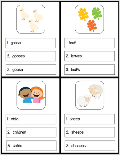 Plural Grammar Boards | Teaching Resources