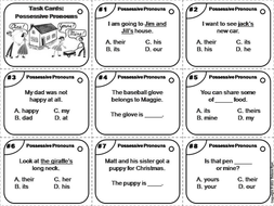 Possessive Pronouns Task Cards | Teaching Resources