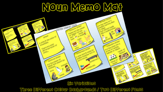 Nouns Memo Mat by Krazikas | Teaching Resources