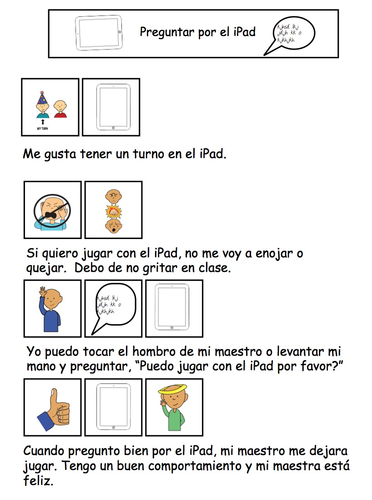 Spanish Visuals and Behavior Tools {Visuales en Español} | Teaching ...