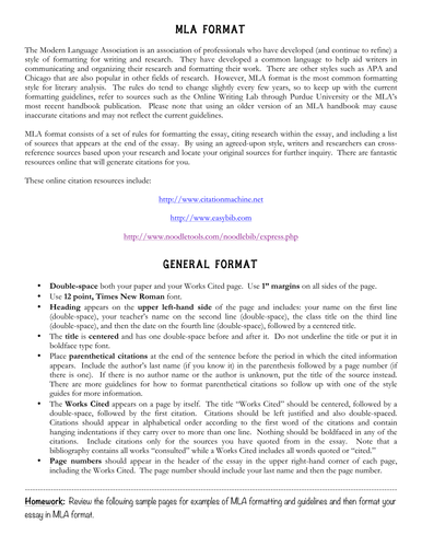 A Guide to MLA Format with Professional Examples | Teaching Resources